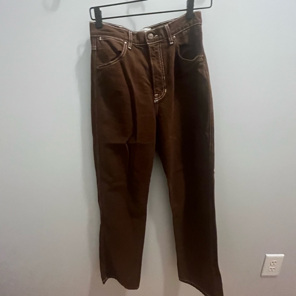 Reformation Chocolate Brown High Rise Jeans - Gem